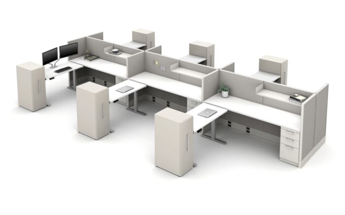 Divi Fast Track Open Plan Six Pack Workstations - Denver | Office Furniture