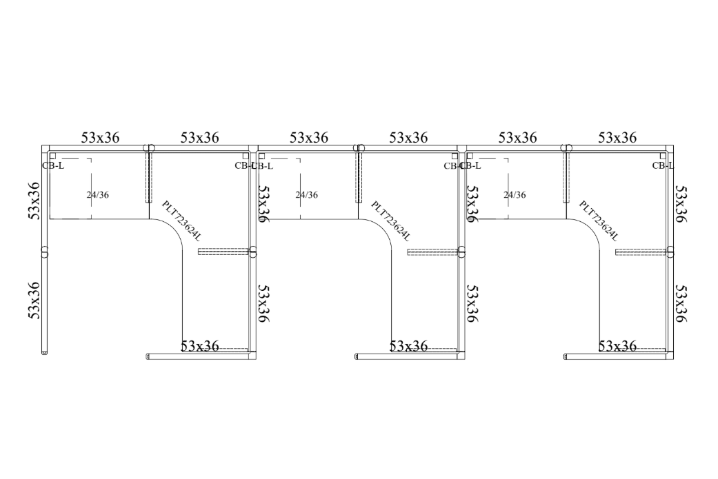 Webb Panel System 3 Pack 6’x6′ Cubicles with 53″H Walls - Denver ...